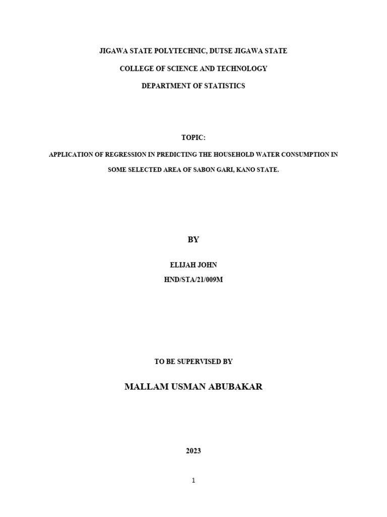 Project Proposal | PDF | Regression Analysis | Linear Regression