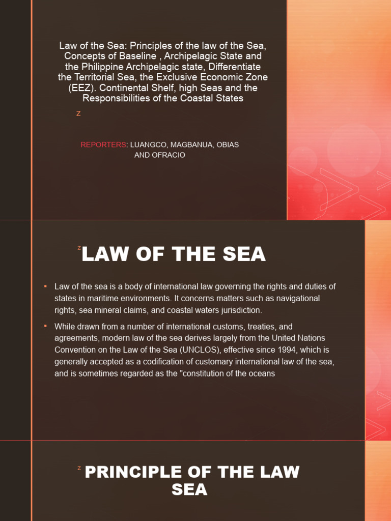 Law of The Sea - Report | PDF | Territorial Waters | United Nations Convention On The Law Of The Sea