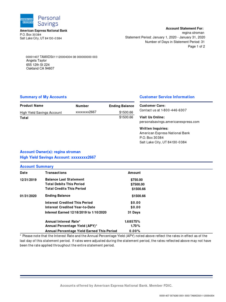 Amex Estatement | PDF | American Express | Interest