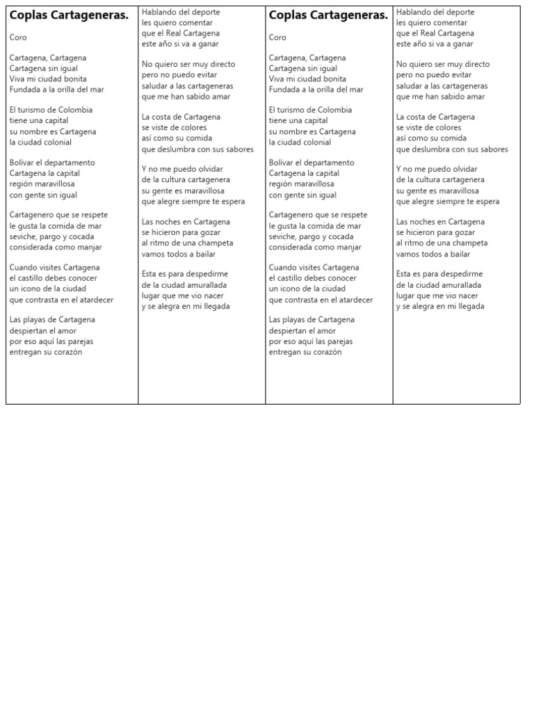 Coplas Cartageneras | PDF