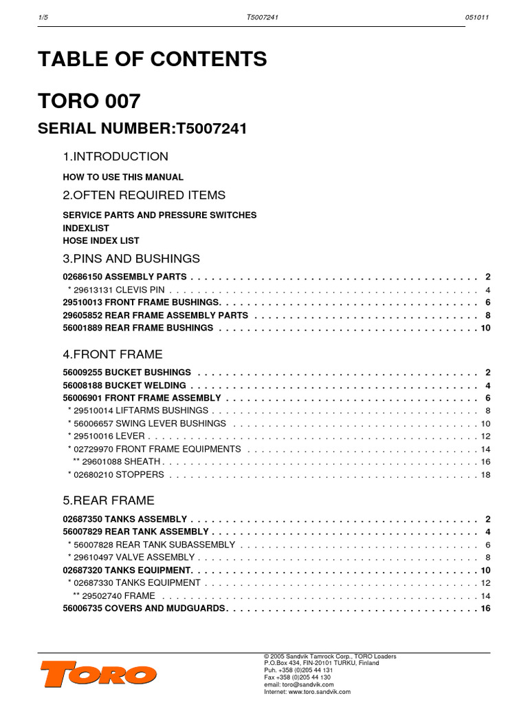 Toro T500 Generator Specifications | PDF | Car | Motor Vehicle