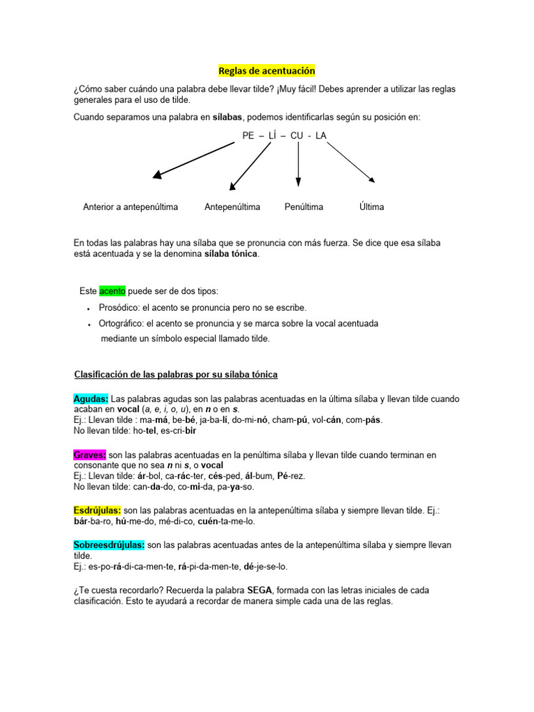 Reglas Generales de Acentuación | PDF | Fonología | Voz humana