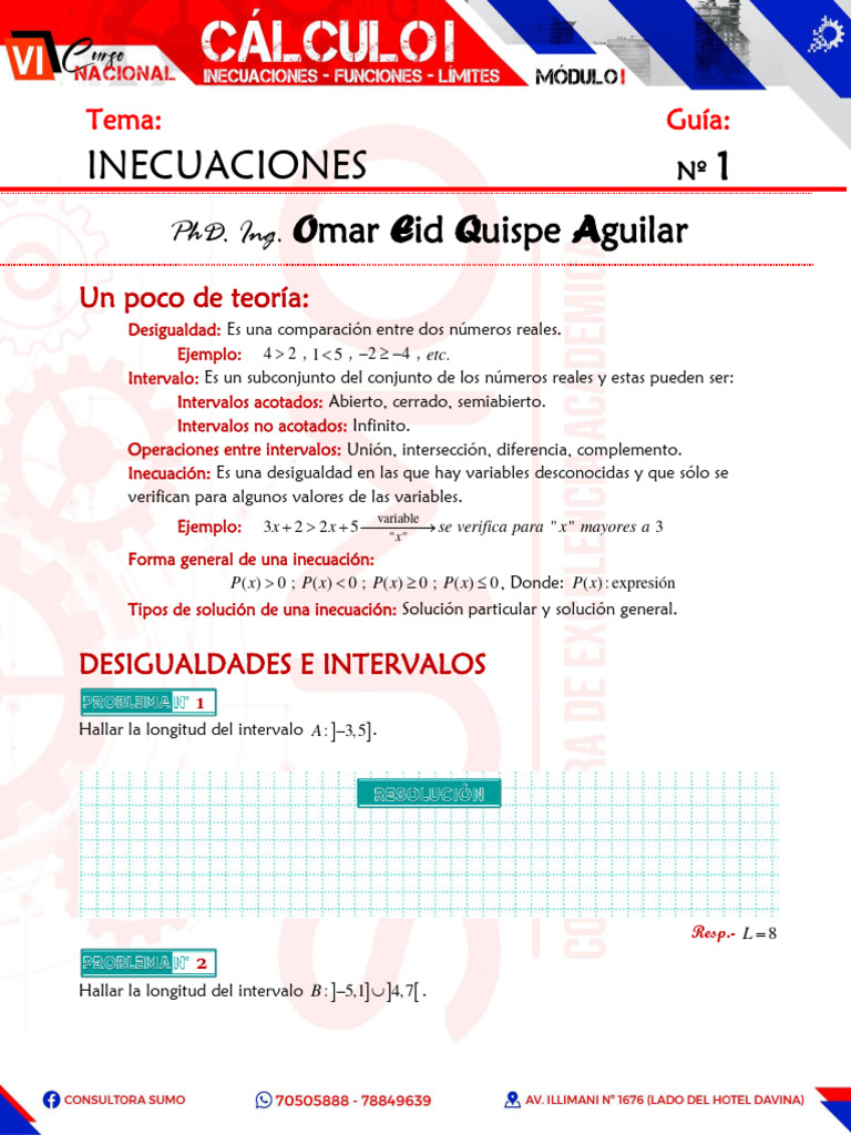 Inecuaciones Práctica 1 | PDF | Intervalo (Matemáticas) | Álgebra abstracta