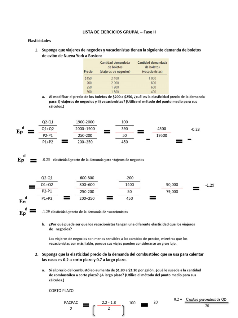 EJERCICIOS GRUPAL - Fase II UCSM | PDF | Oferta y demanda | Elasticidad (economía)