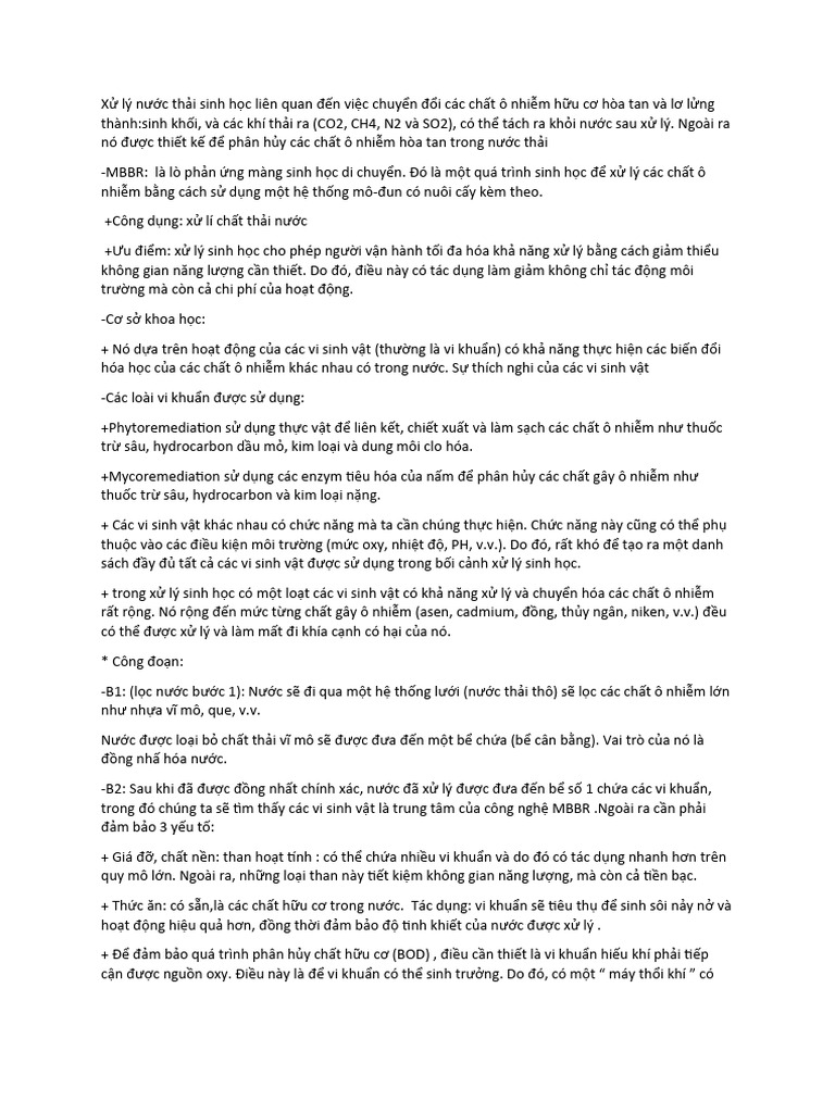 NG D NG C A VSV Trong X Lí Môi Trư NG | PDF