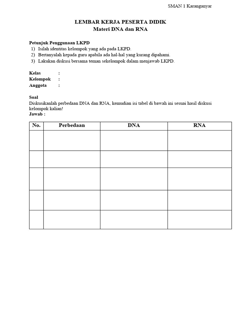 LKPD Substansi Genetika | PDF