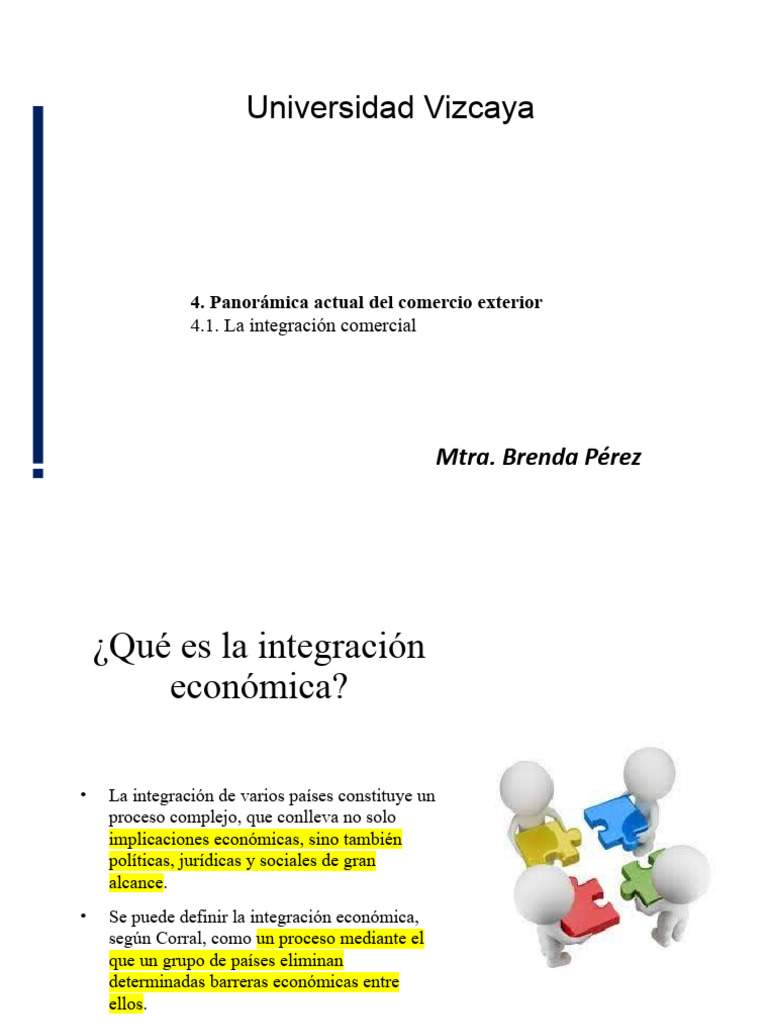 4.1. La Integración Comercial | PDF | Mercado (economía) | Libre comercio
