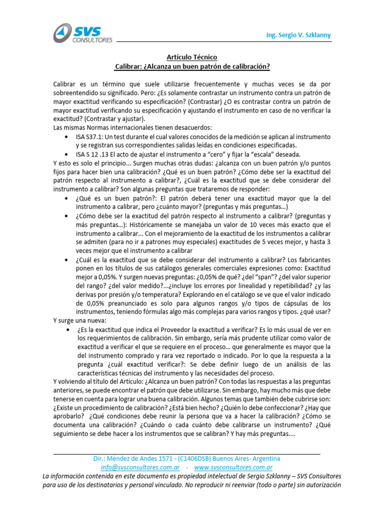 SVS-Calibración - Alcanza Un Buen Calibrador para Que Se Pueda Calibrar ...