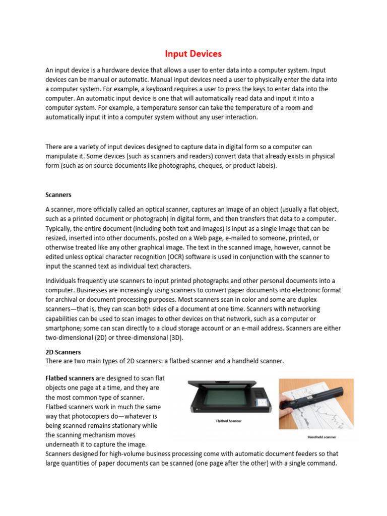 Input Devices 2021 - ADI | PDF | Image Scanner | Optical Character Recognition