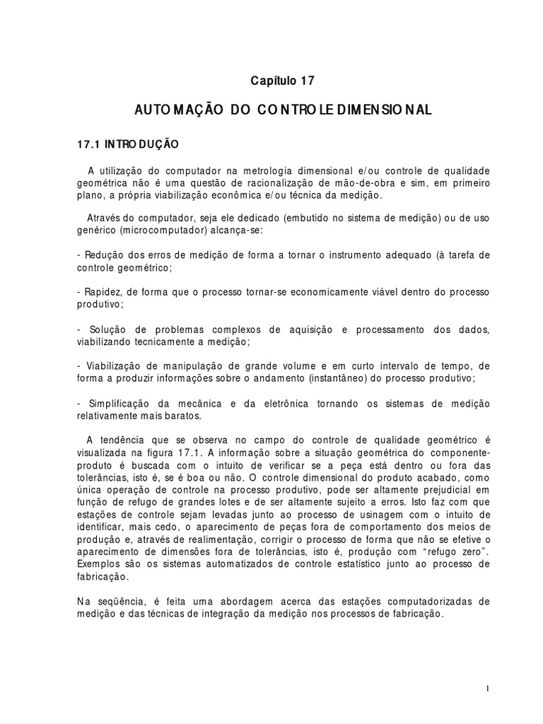 Automação Do Controle Dimensional | PDF | Medição | Qualidade (negócios)