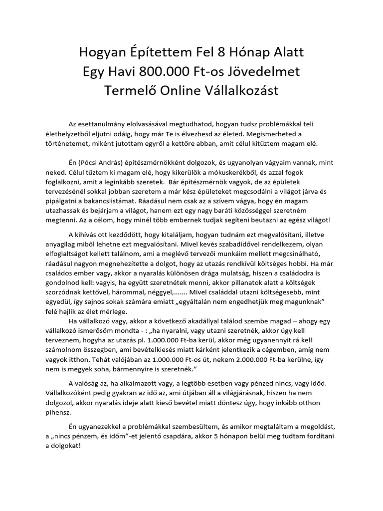 Esettanulmany Pocsi Andras | PDF