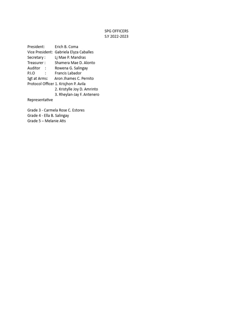 SPG Officers | PDF