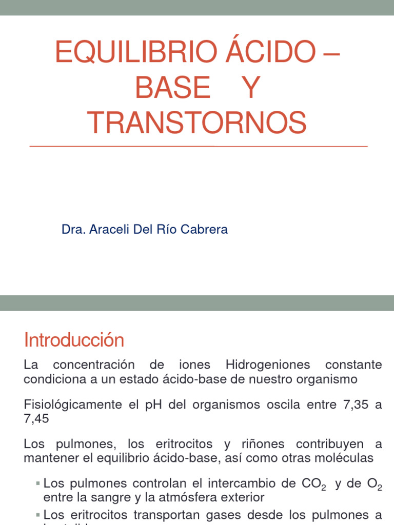 Equilibrio Ácido - Base y Transtornos | PDF | Solución tampón | Química