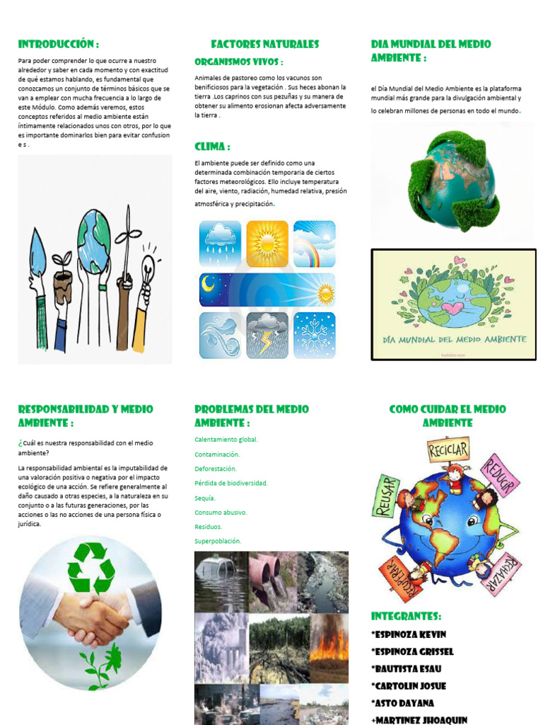 proyecto de ept kevin triptico[1] | PDF | Entorno natural | Ciencias de la Tierra