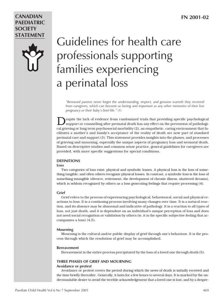 Guidelines For Health Care Professionals Supporting Families ...