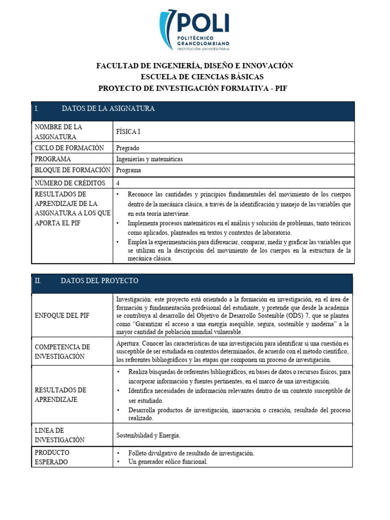 PIF | PDF | Método científico | Matemáticas