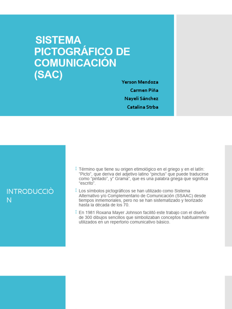 Sistema Pictográfico de Comunicación (SAC) : Yerson Mendoza Carmen Piña ...