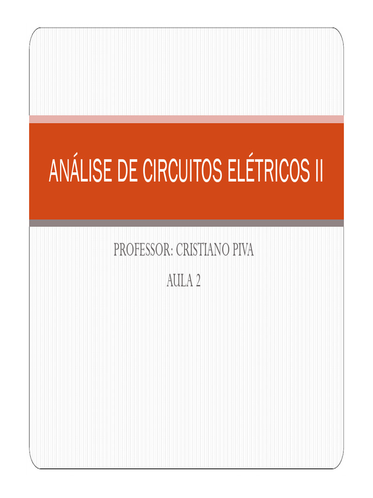 Aula2 ANÁLISE DE CIRCUITOS ELÉTRICOS II | Download grátis PDF | Corrente alternada | Onda senoidal