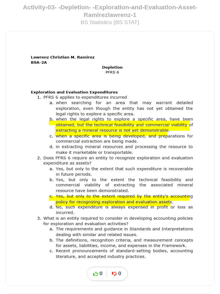 Depletion and Exploration Accounting Guide | PDF | Cost | Expense