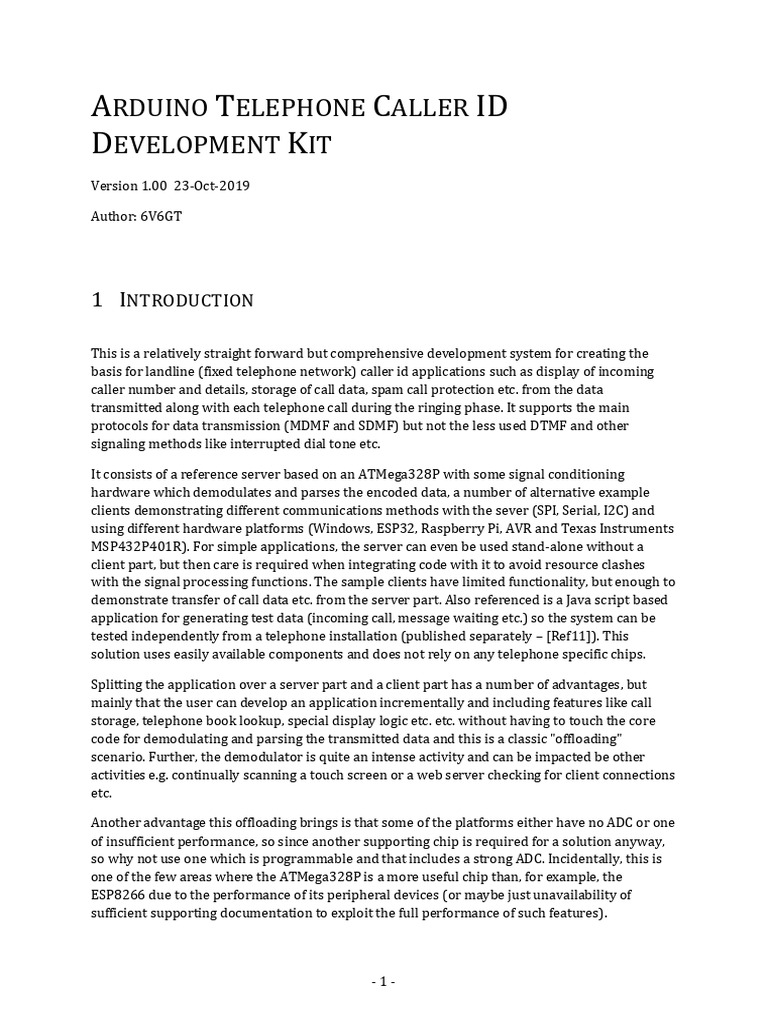 CallerID - Devkit Doc v1.00 | PDF | Server (Computing) | Telephone