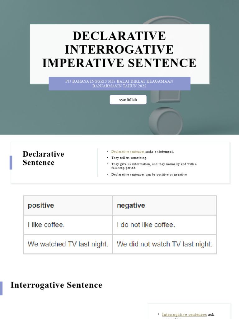 Understanding Sentence Types and Degrees | PDF | Sentence (Linguistics ...
