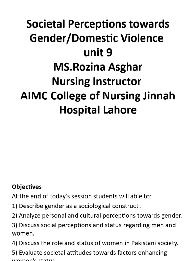 09 Societal Perceptions Towards Gender | PDF | Gender | Gender Studies