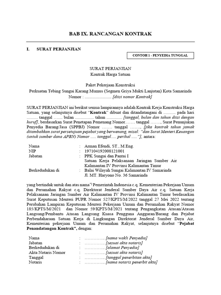 Rancangan Kontrak SSUK SSKK Griya Mukti OK | PDF