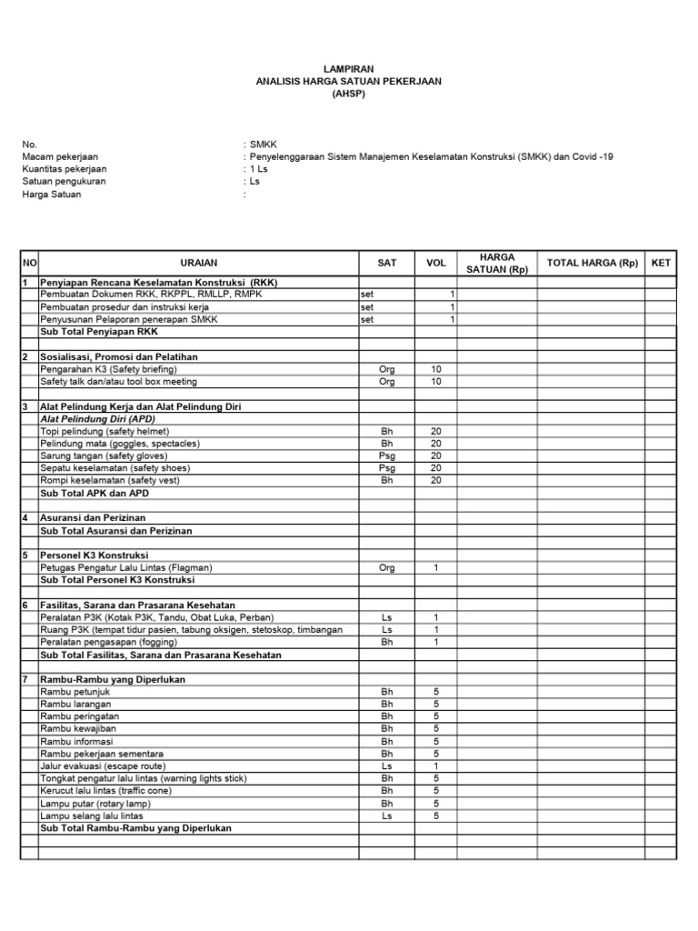 Boq SMKK | PDF | Teknologi & Rekayasa