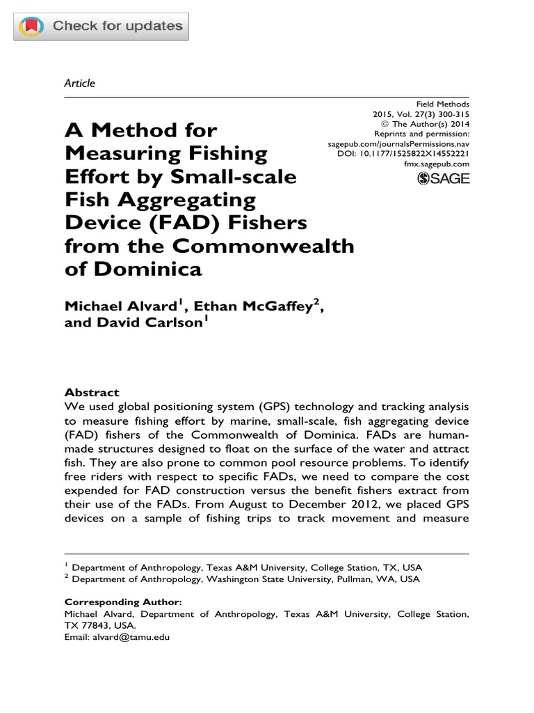 2015 Method For Measuring Fishing Effort by Small-Scale Fish ... 2015 Method For Measuring Fishing Effort by Small-Scale Fish ...