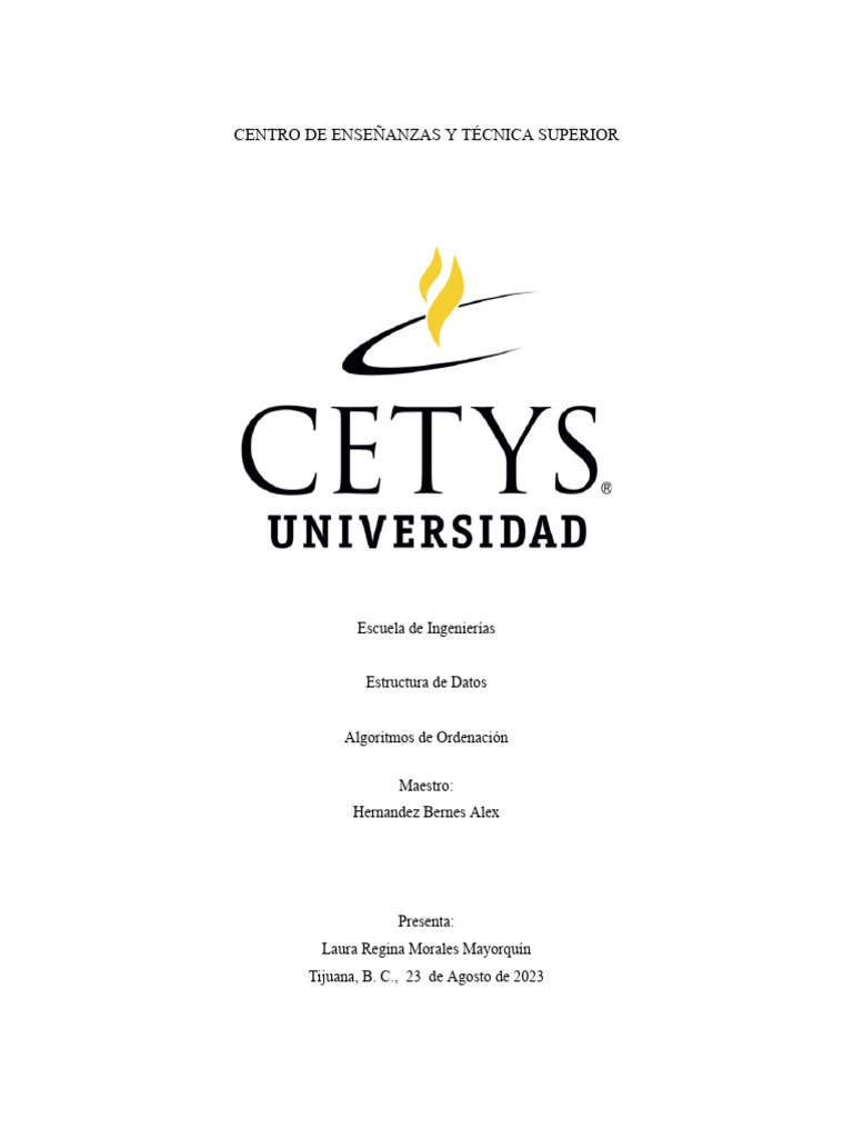 Algoritmos De Ordenación Pdf Algoritmos Matemáticas Aplicadas