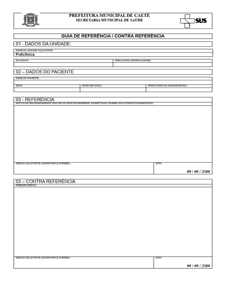 Guia de Referencia e Contra Referencia | PDF