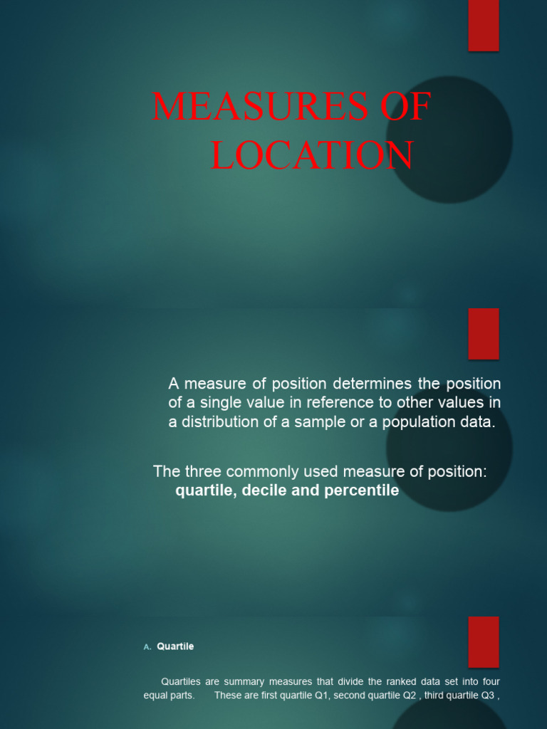 Measures of Position: Quartiles, Deciles, Percentiles | PDF ...