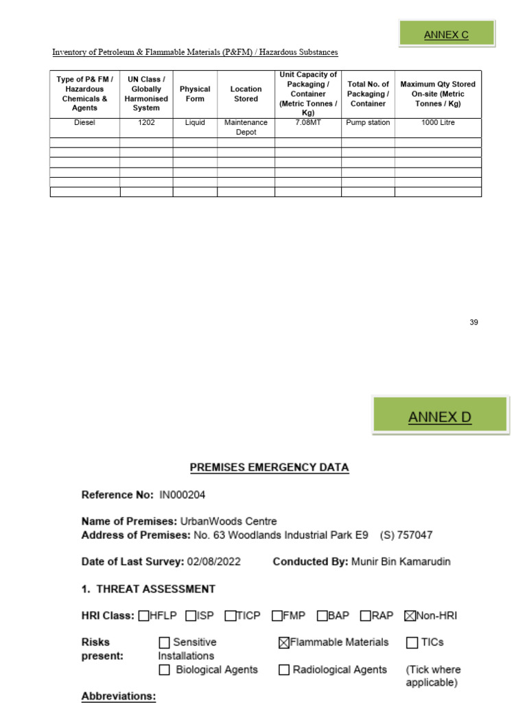 Inventory of Petroleum & Flammable Materials (P&FM) / Hazardous Substances | PDF | Fire Safety ...