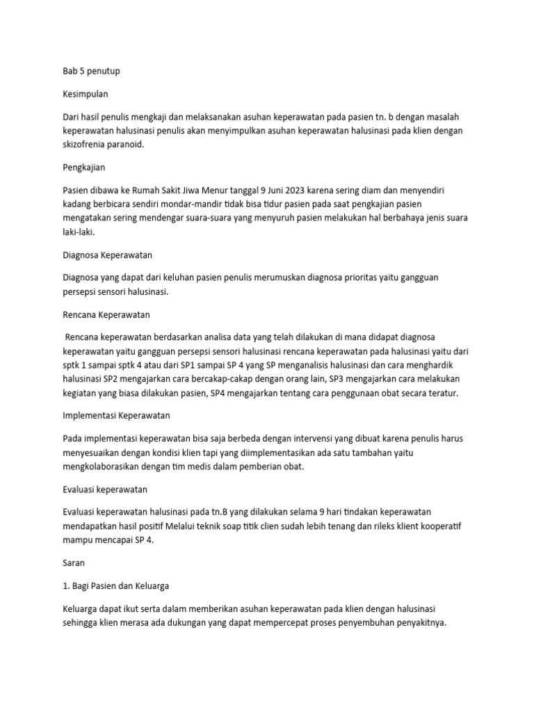 Bab 5 Penutup Seminar | PDF