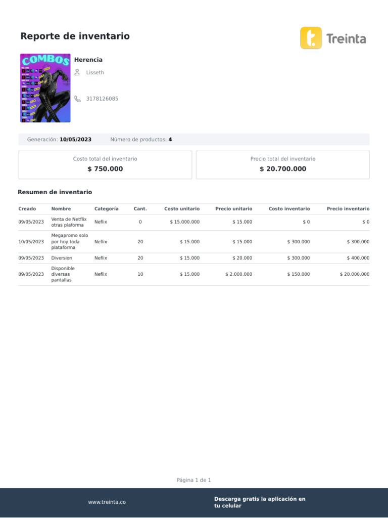 Herencia Inventario 100523233435 | PDF