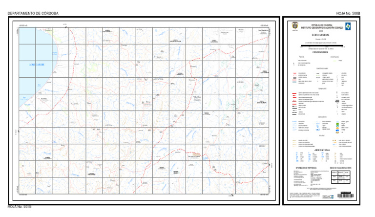 Hoja de Plancha IGAC - Córdoba 2009 | PDF | La carretera | Ciencias de la Tierra
