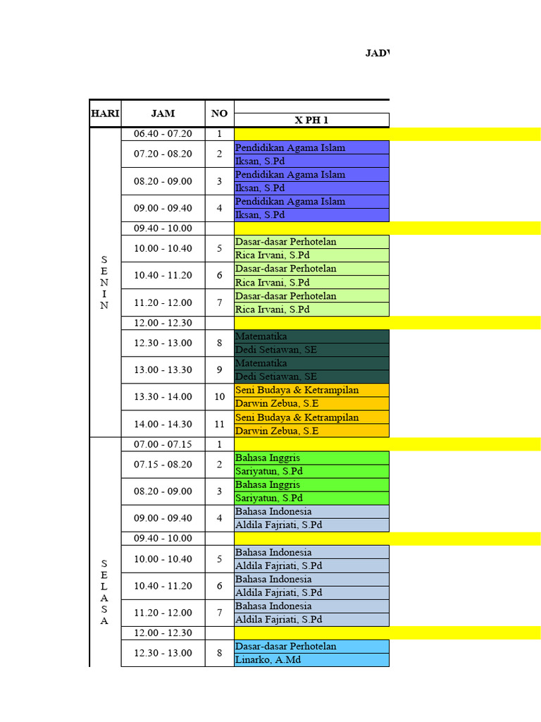 Jadwal KBM 2324 - New | PDF