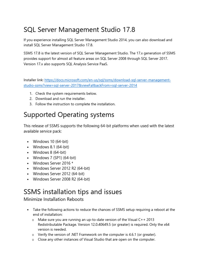 SQL Server Management Studio 17 | PDF | Computers