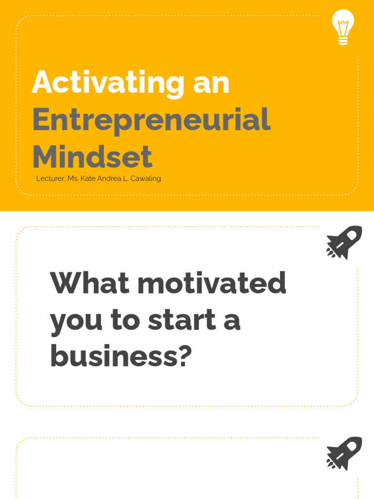 Activating An Entrepreneurial Mindset PDF | PDF | Mindset ...