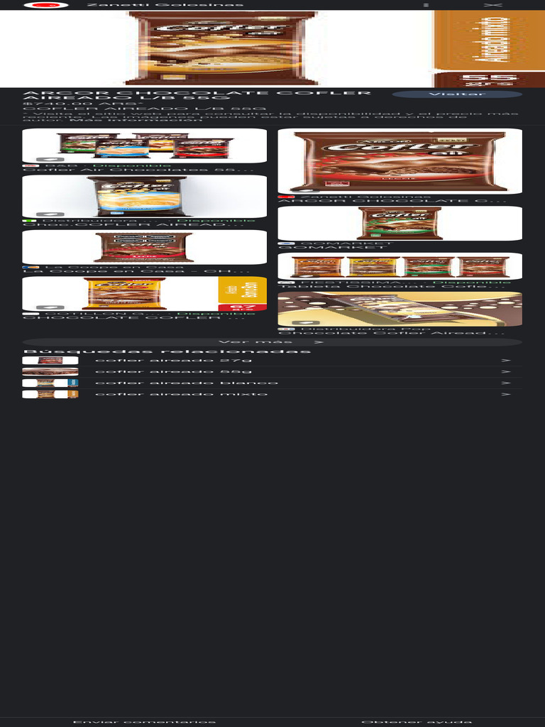 Compra Chocolate Cofler Aireado 55g | PDF | Cocina, comidas y vino ...