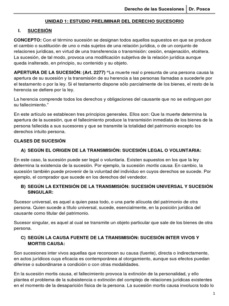 Derecho Sucesorio: Conceptos Clave | PDF | Herencia | Bienes (Ley)
