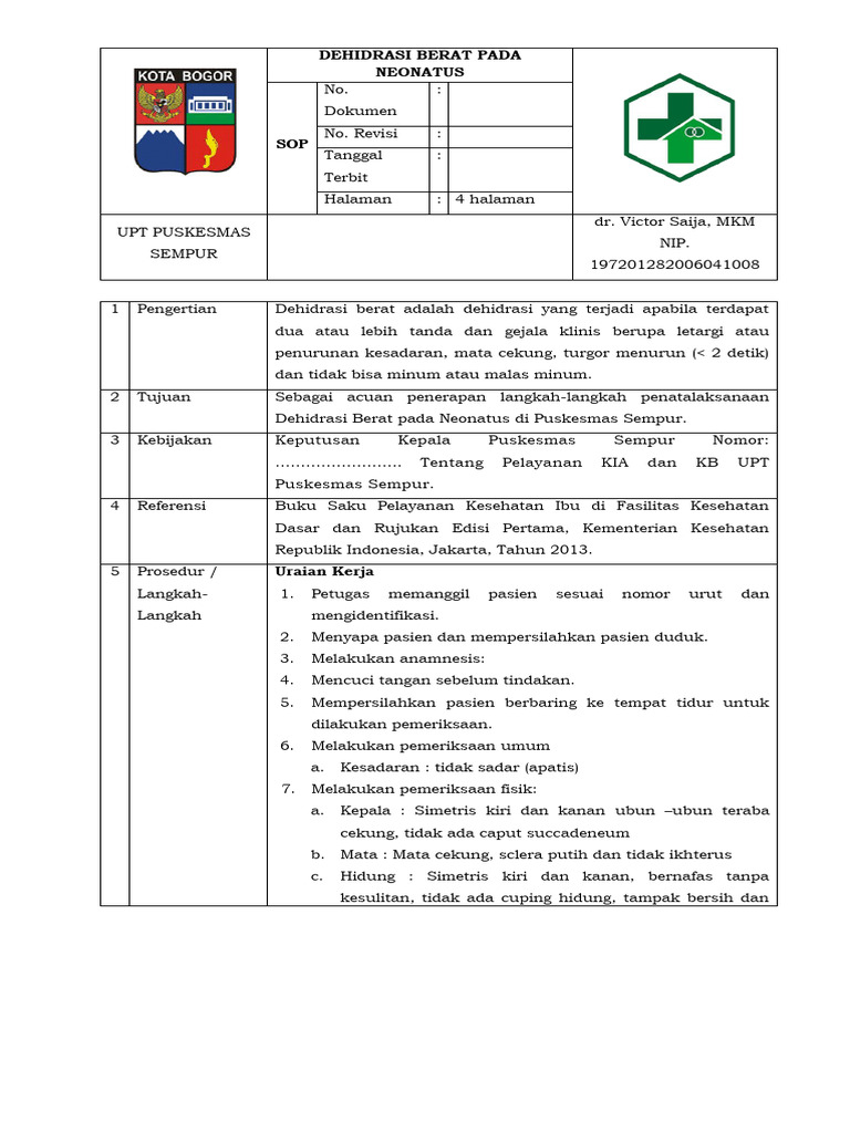 Penatalaksanaan Dehidrasi Berat Neonatus | PDF