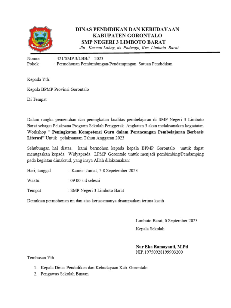 UNDANGAN widyaprada-BPMP 2023 SMPN3LBB-1 | PDF