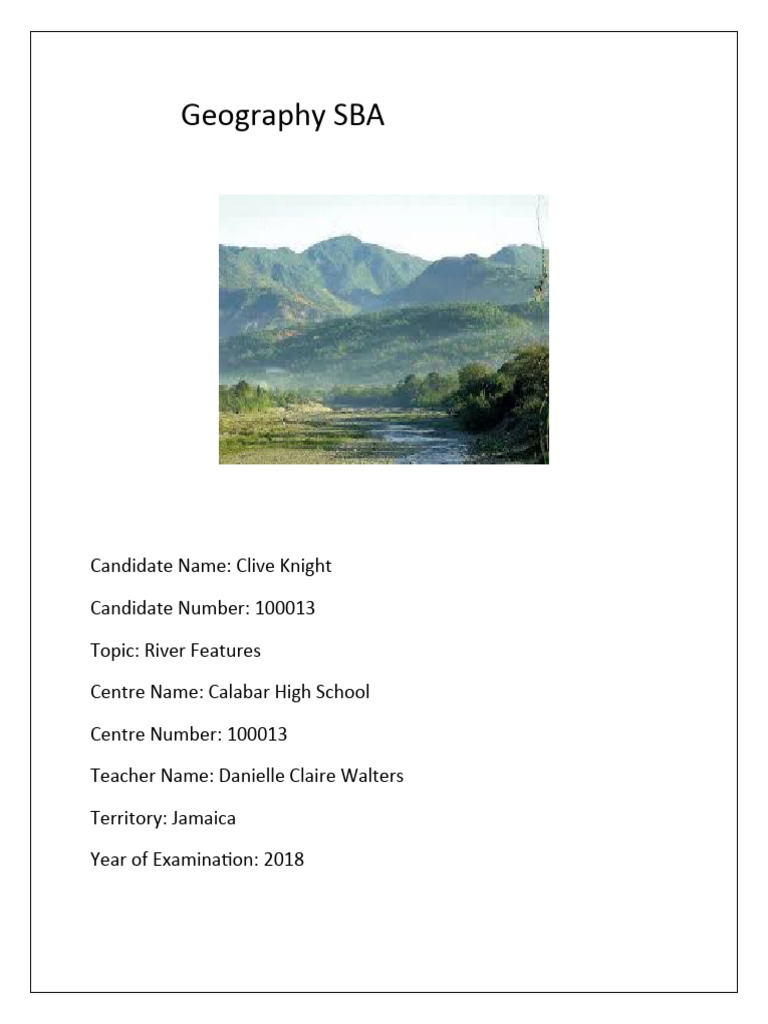 Geography SBA Clive Knight Correction 1 | PDF | River | Sedimentary Rock