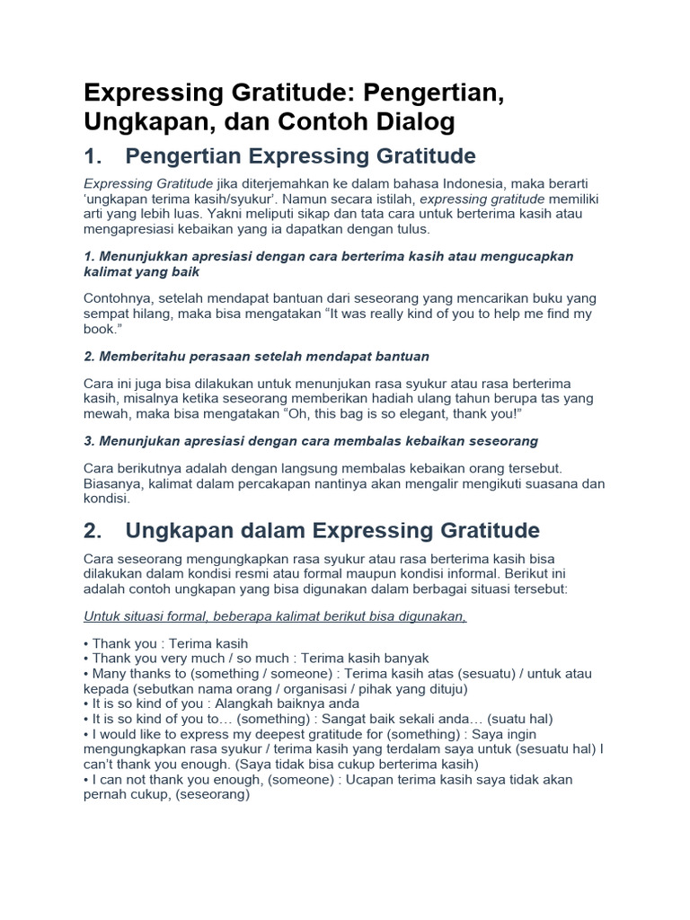 Expressing Gratitude 4A1 | PDF