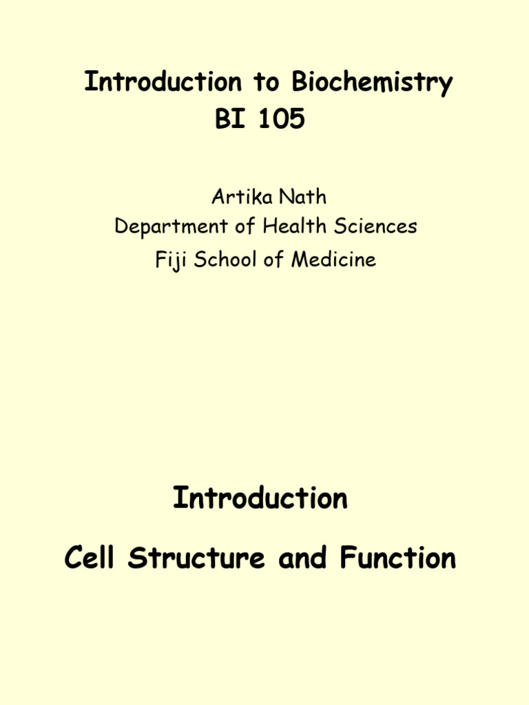 Introduction To Biochemistry USP | PDF | Cell (Biology) | Cell Membrane