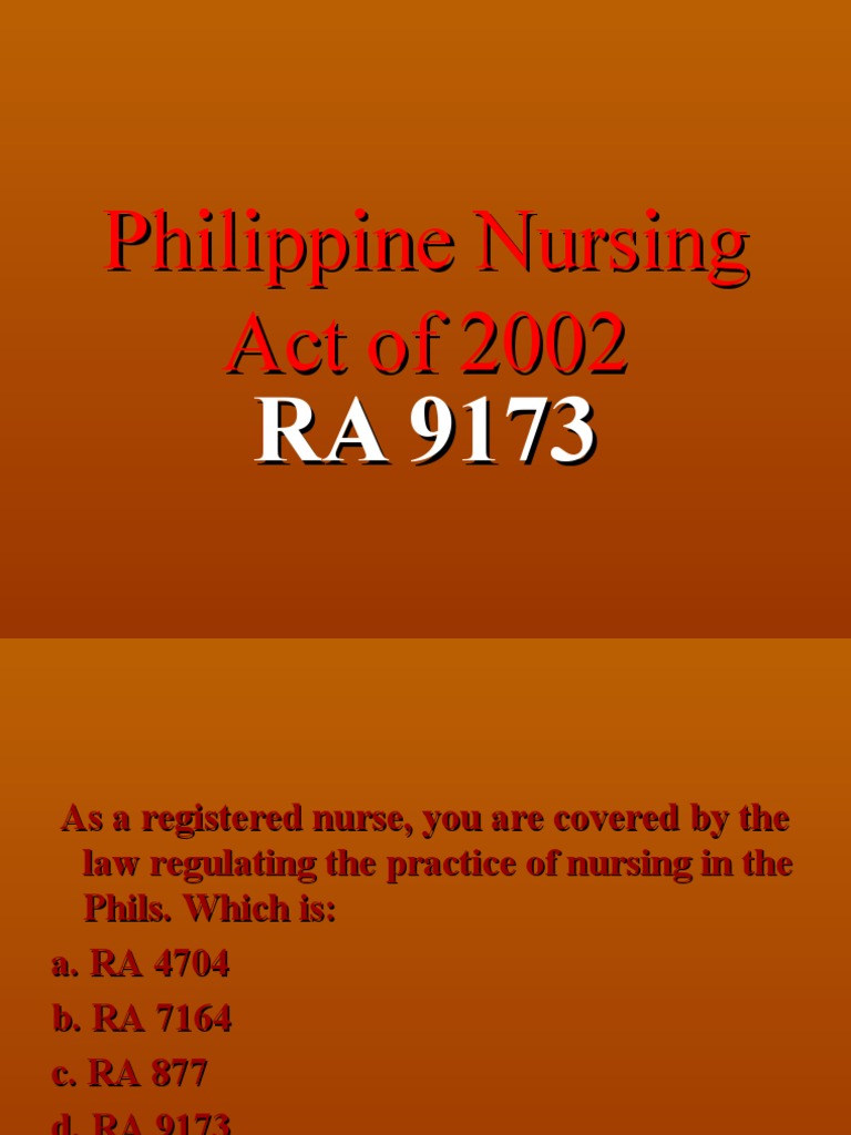 Philippine Nursing Act of 2002 Overview | PDF | Licensure | Nursing