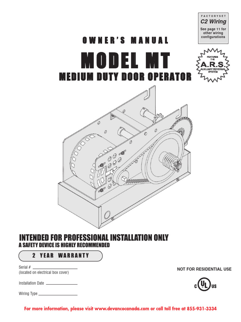 MT5011U Installation-Manual | PDF | Electrical Wiring | Door