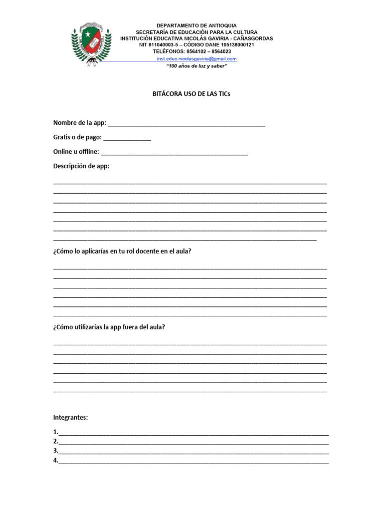 Bitácora Uso de Las Tics | PDF