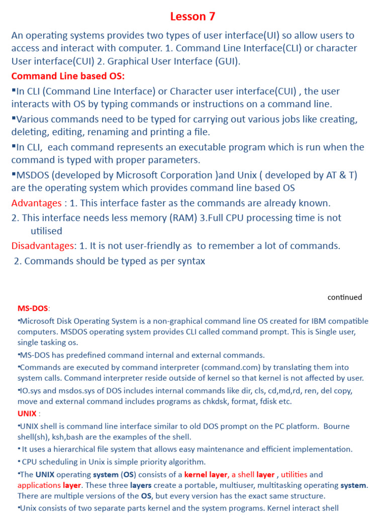 Lesson 7 Pdf Operating System Graphical User Interfaces 